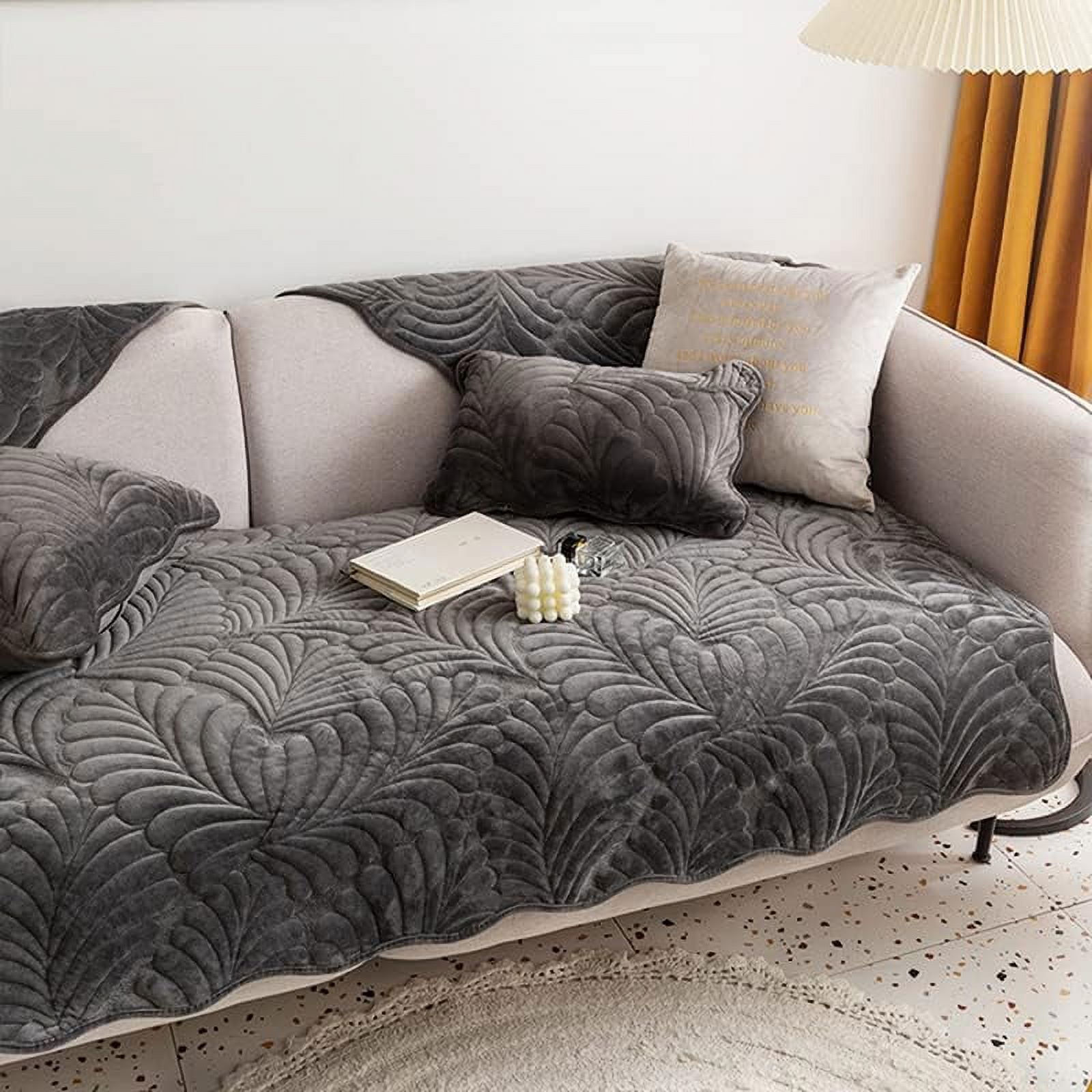 Warm Super Soft Velvet Sofa Protector Blankets, Non-Slip, Sofa ...
