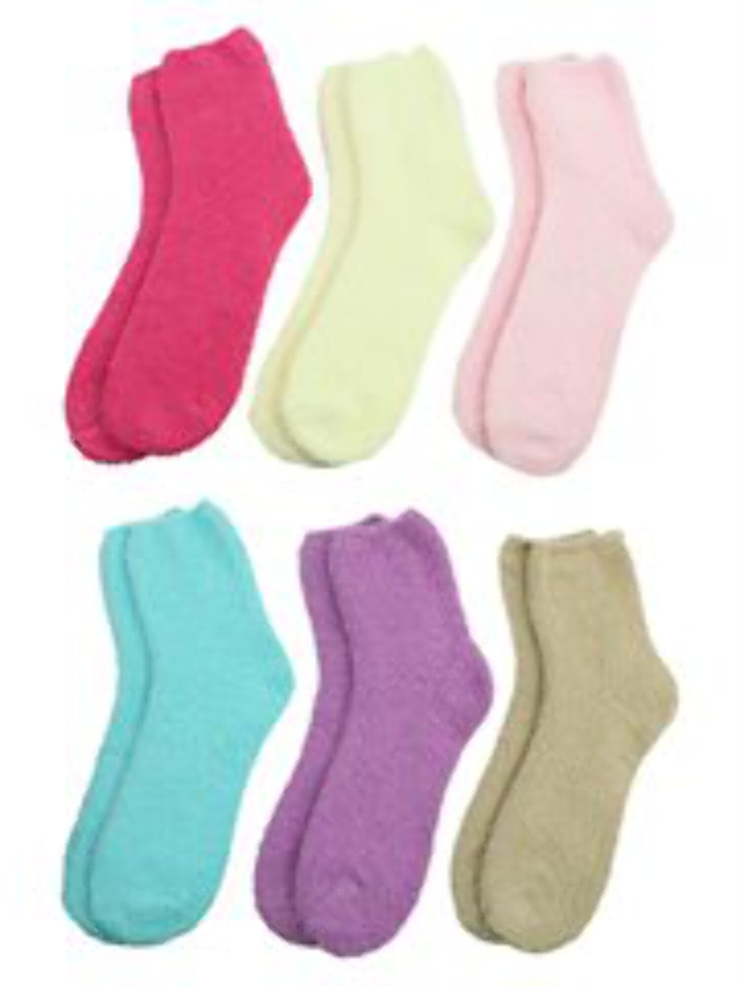 Warm & Toasty Solid Color 6 Pack Fuzzy Socks - Walmart.com