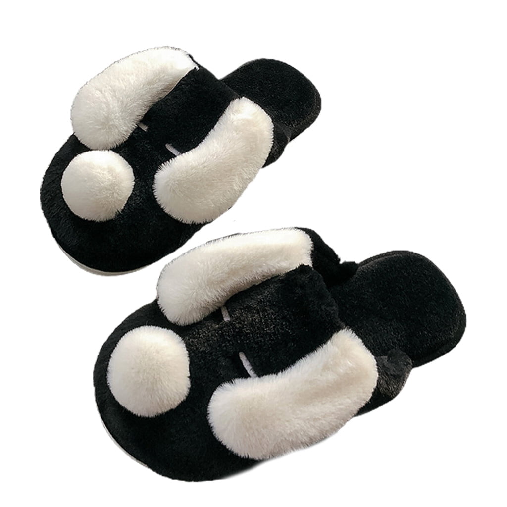 Warm Velvet Couple Cotton Slippers Female Indoor Household Cute Thick ...