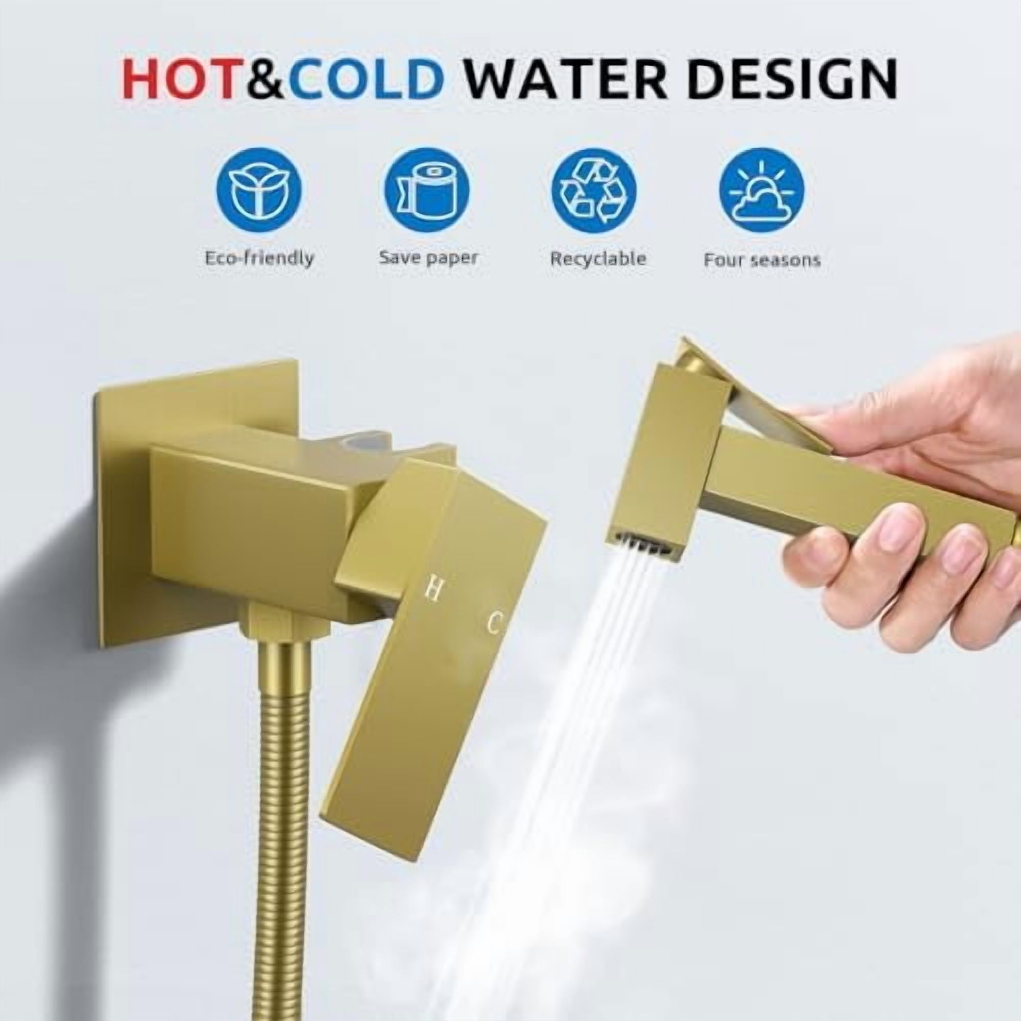 Warm Water Bidet Sprayer for Toilet with Hot and Cold Rough-in Valve ...