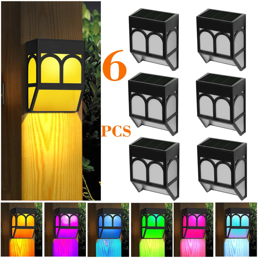 Warm White And Rgb Lighting Modes Fence Lights Rgb Step Lights Solar ...