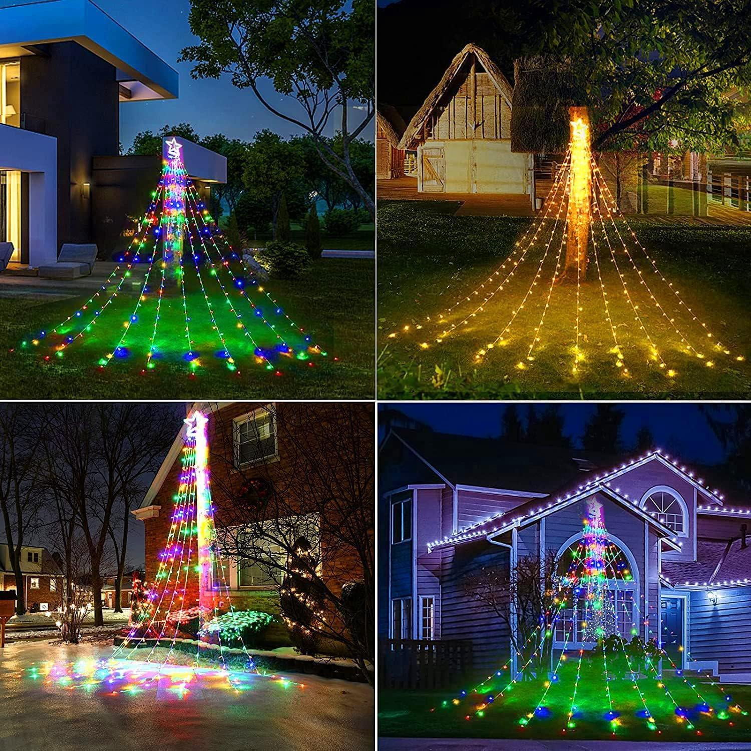 (Warm White) Christmas Decoration Star String Light Outdoor 350 LED ...