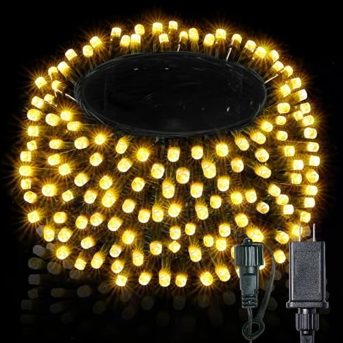 Warm White Christmas Lights, 300 LED 108FT Christmas Tree Lights with 8 ...