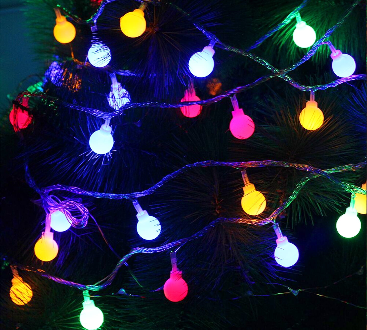 TorchStar Warm White LED Christmas String Lights, Extendable Waterproof ...