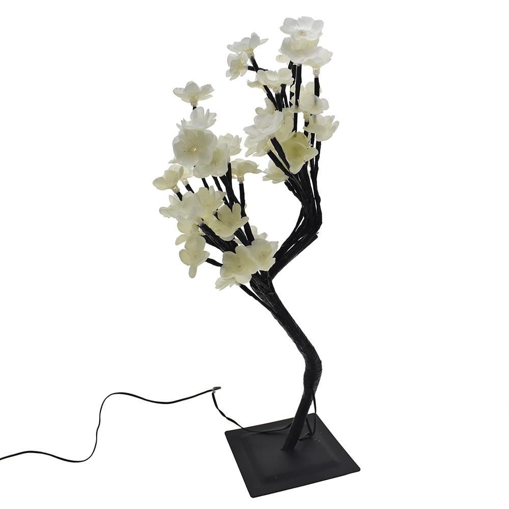 Warm White Light Up Cherry Blossom Table Tree, White, 19-1/2-Inch ...