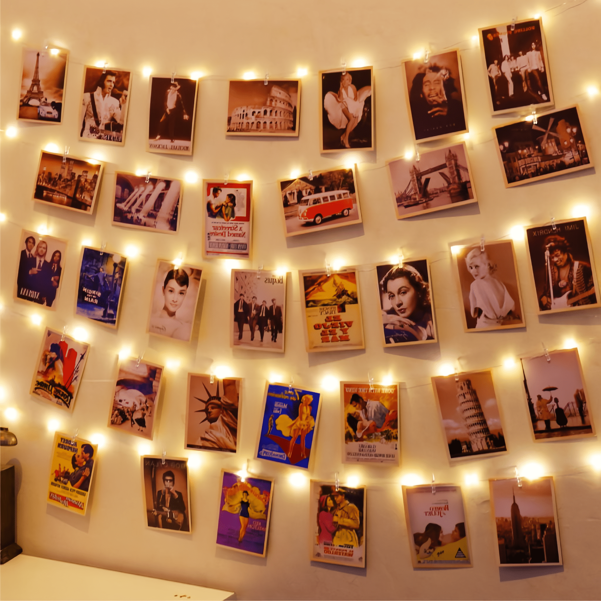 Warm White Photo String,USB Photo Clip Light,100 Clip String Lights,200 ...