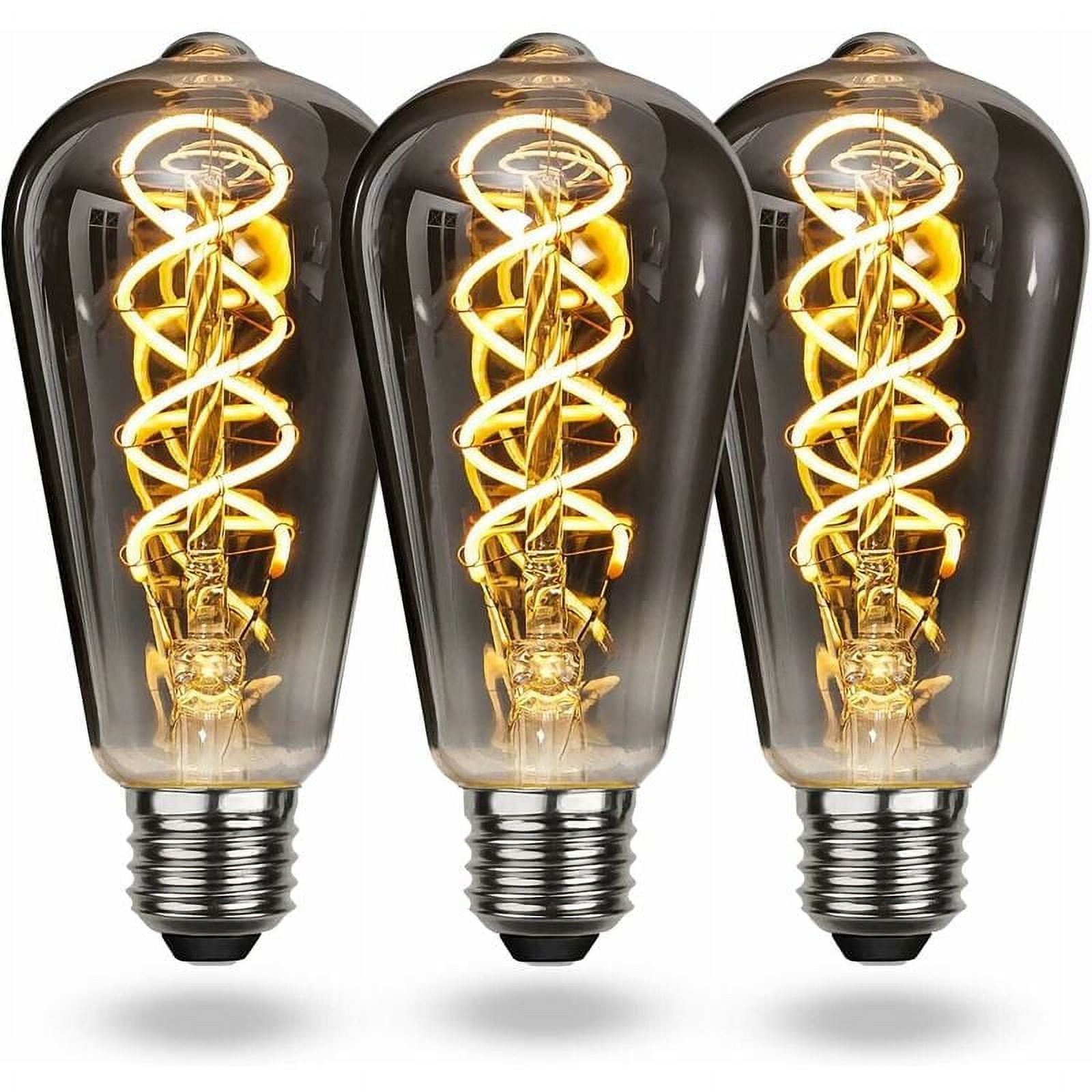 Warm White Vintage E27 Led Bulb, Vintage E27 Dimmable Spiral Filament ...