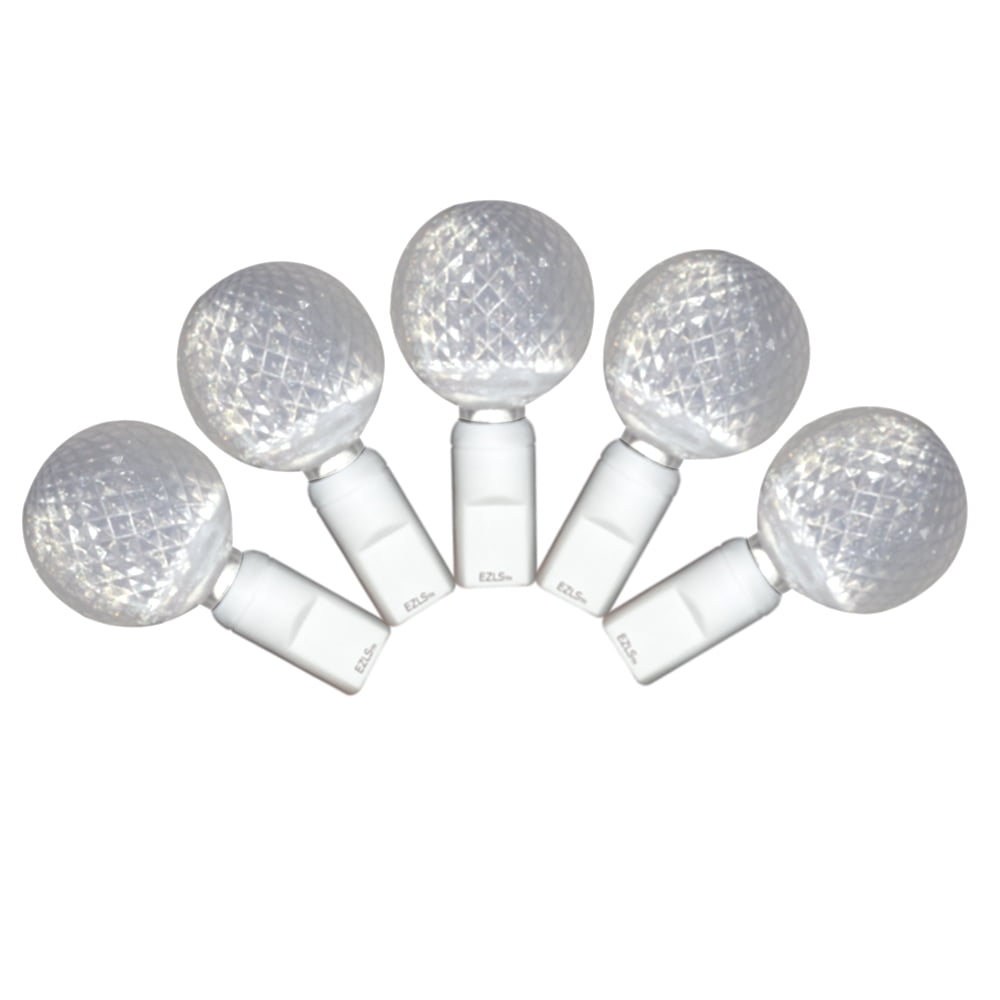 Warm White white wire G25 LED Raspberry Christmas Light String, 50 ...