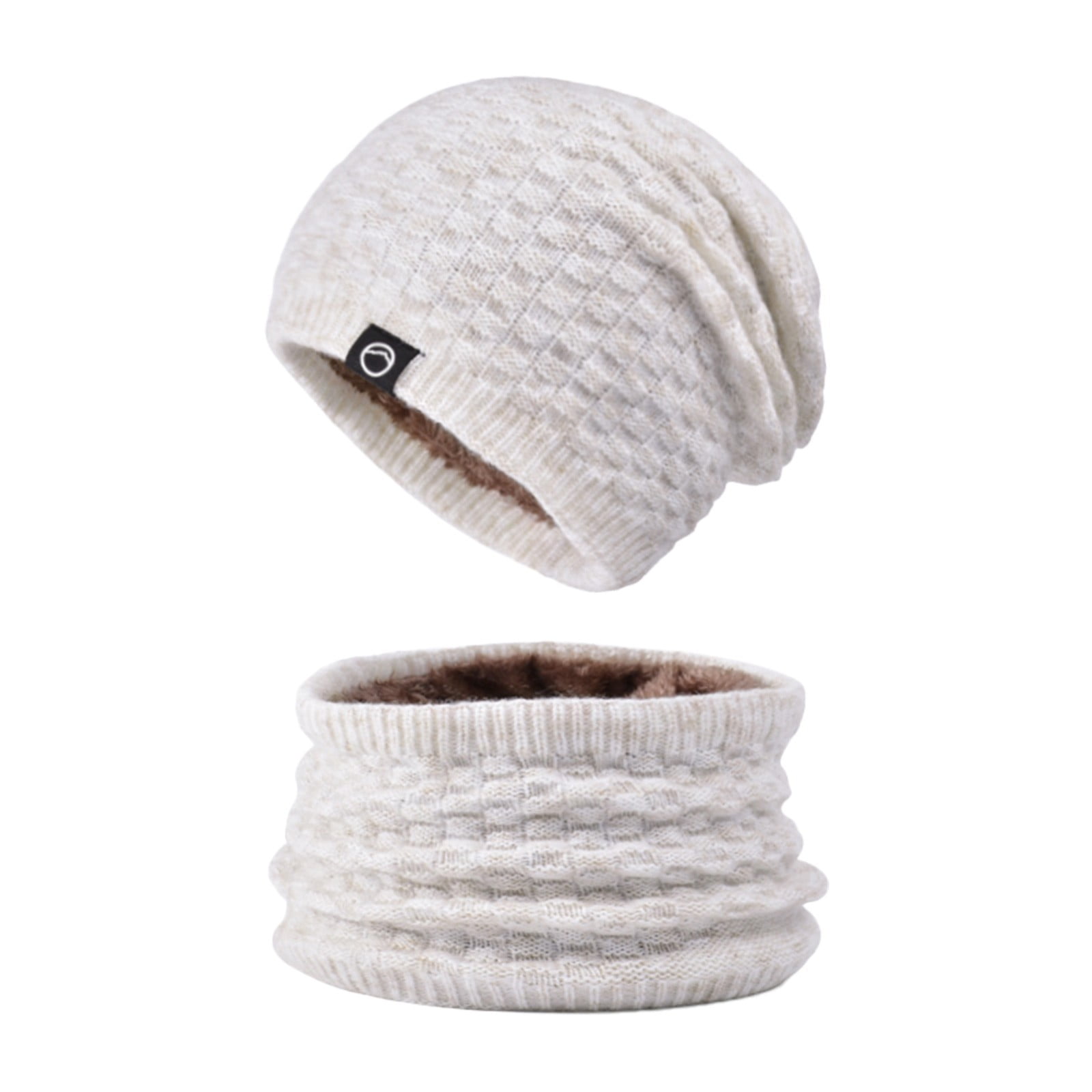 Warm Winter Beanie Hat & Scarf Set Stylish Knit Cap For Men Women ...