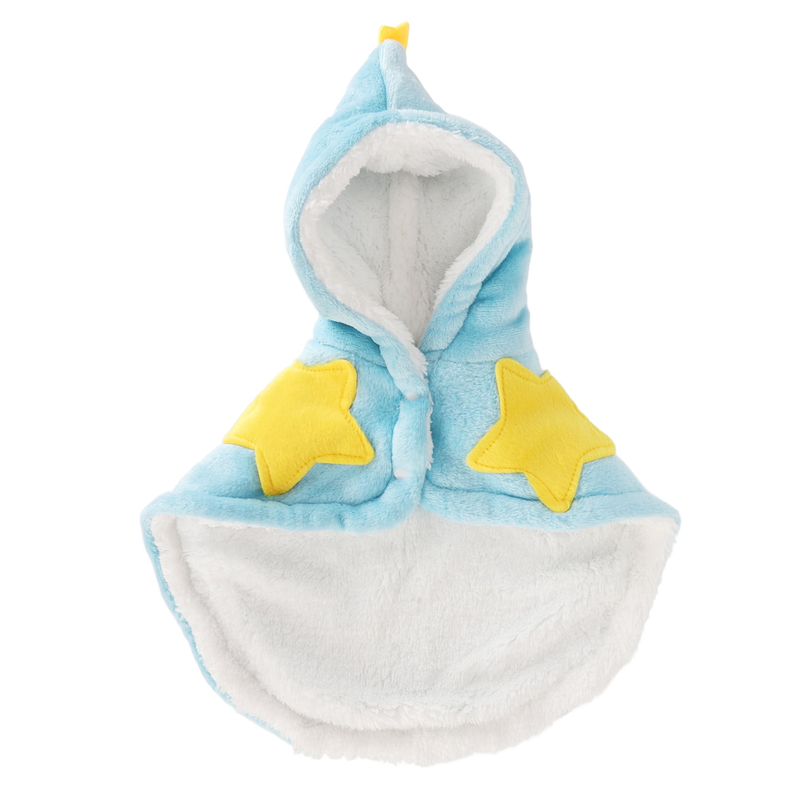 Warm Winter Wear for Pets, Medium Size Cozy Sky Blue Flannel Dog Cape ...