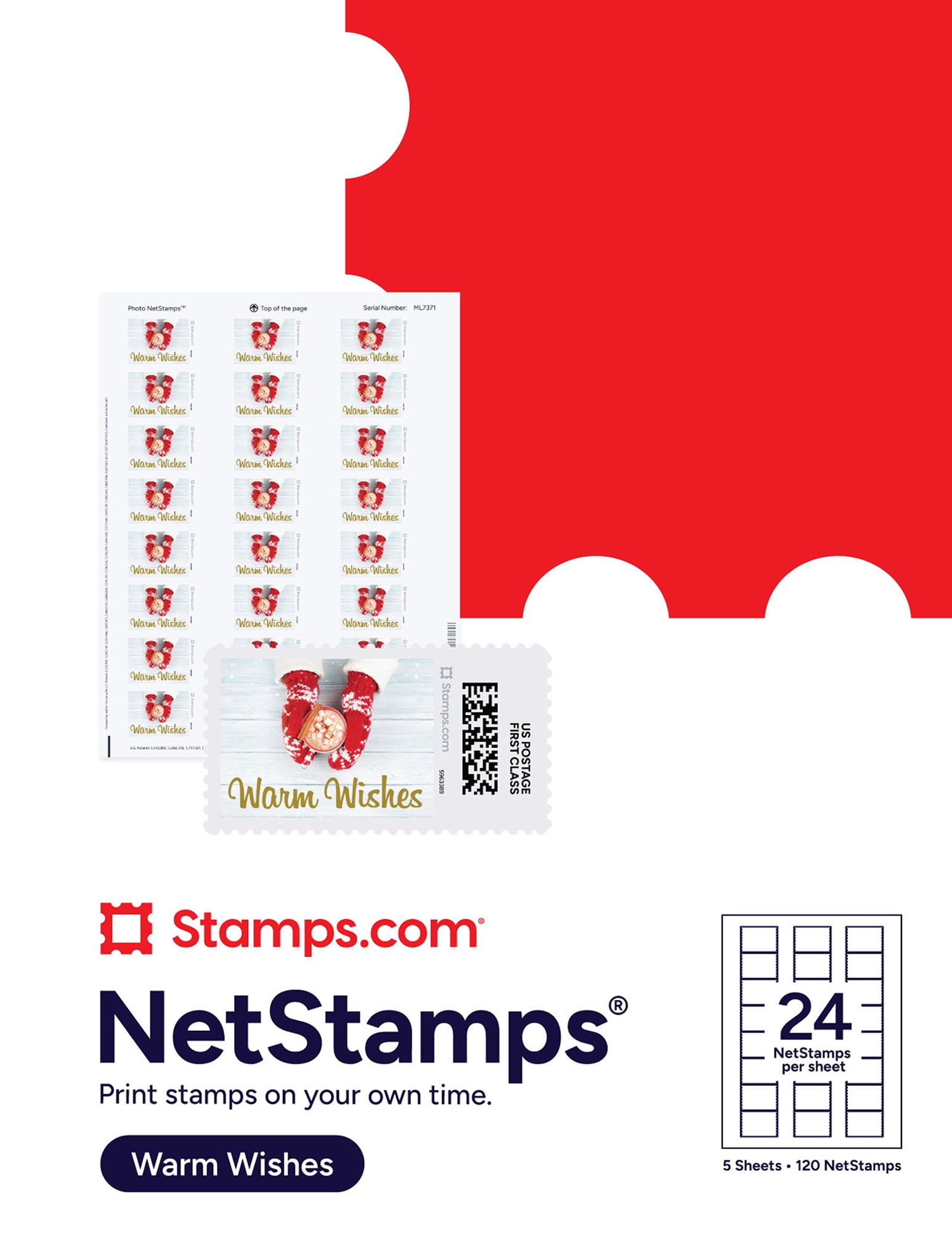 Warm Wishes NetStamps 120 ct - Blank Postage Labels - NOT Forever ...