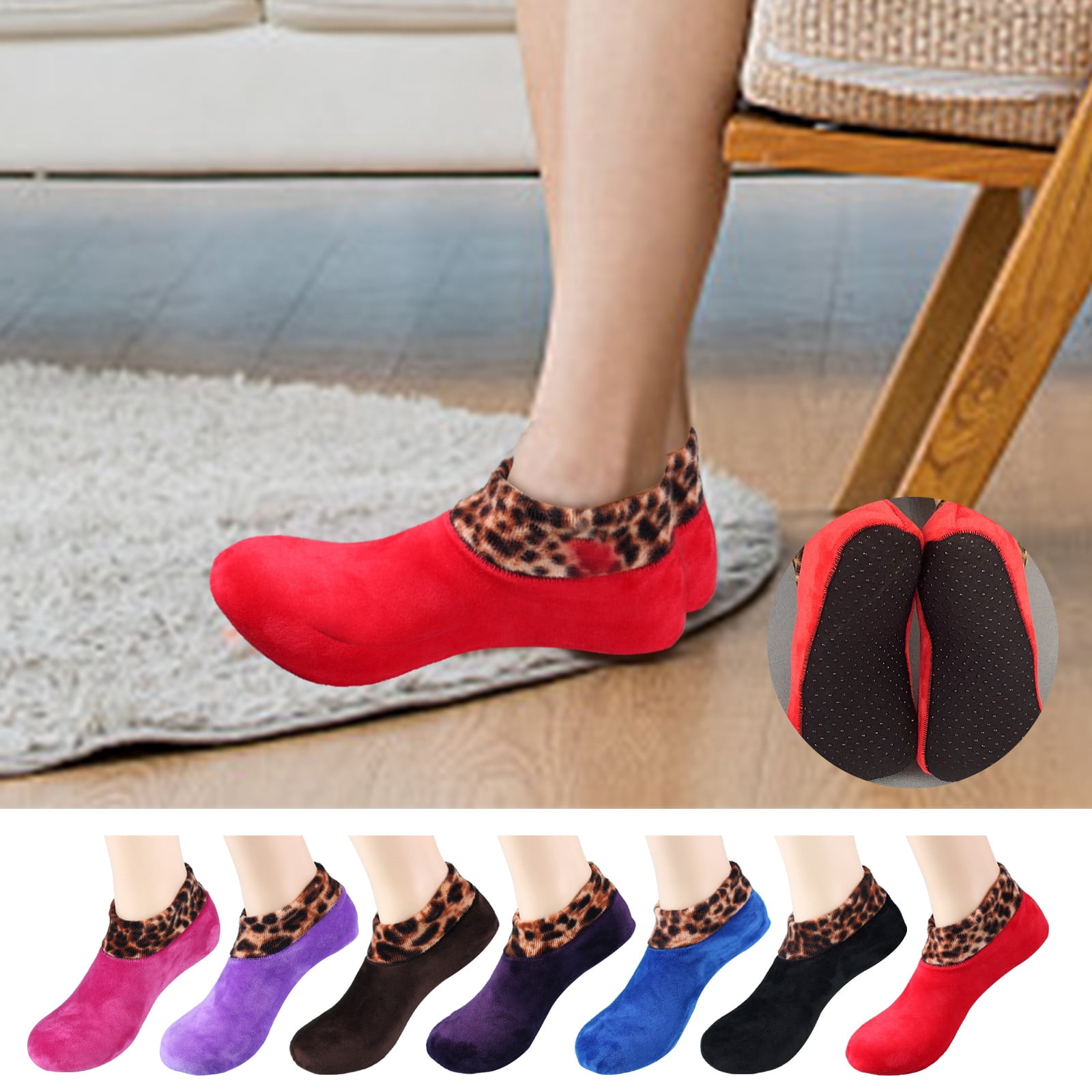 Warm Yoga Socks with Anti-Slip Coral Velvet Sole for Indoor Practice ...