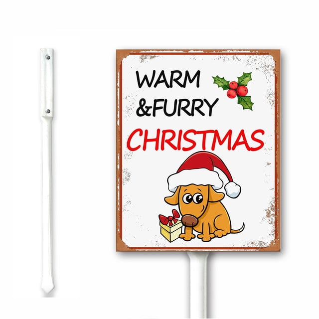 Warm and furry christmas - Greeting with Cute Dog Christmas Yard Decor ...