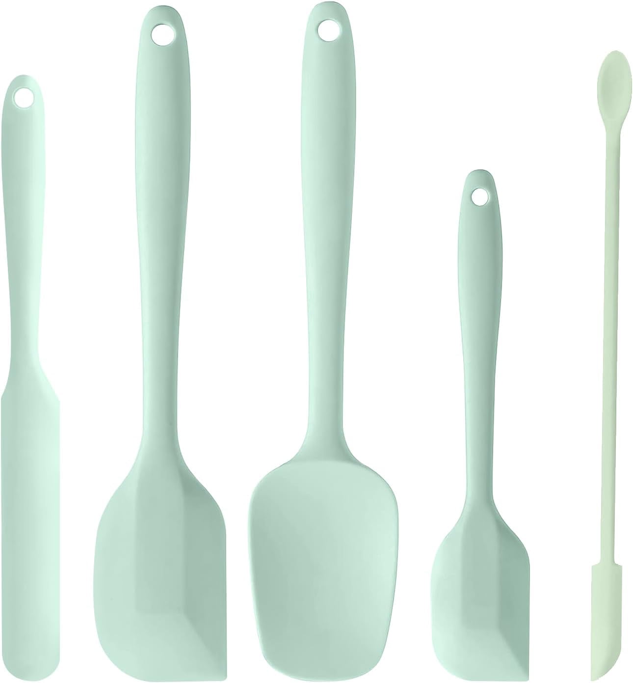 WarmHaven 5 Piece Mint Green Silicone Spatula Set, Heat Resistant ...
