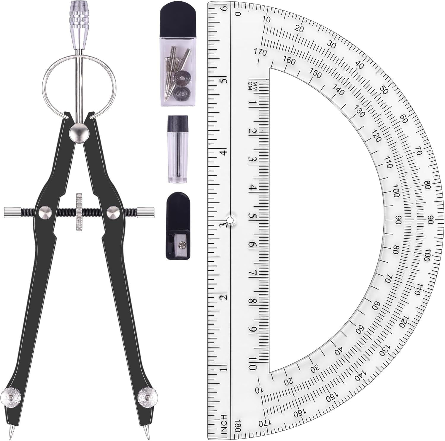 WarmHaven Compass and Protractor Set, Professional Drawing Compass Tool ...