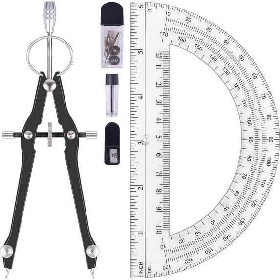 WarmHaven Compass and Protractor Set, Professional Drawing Compass Tool ...