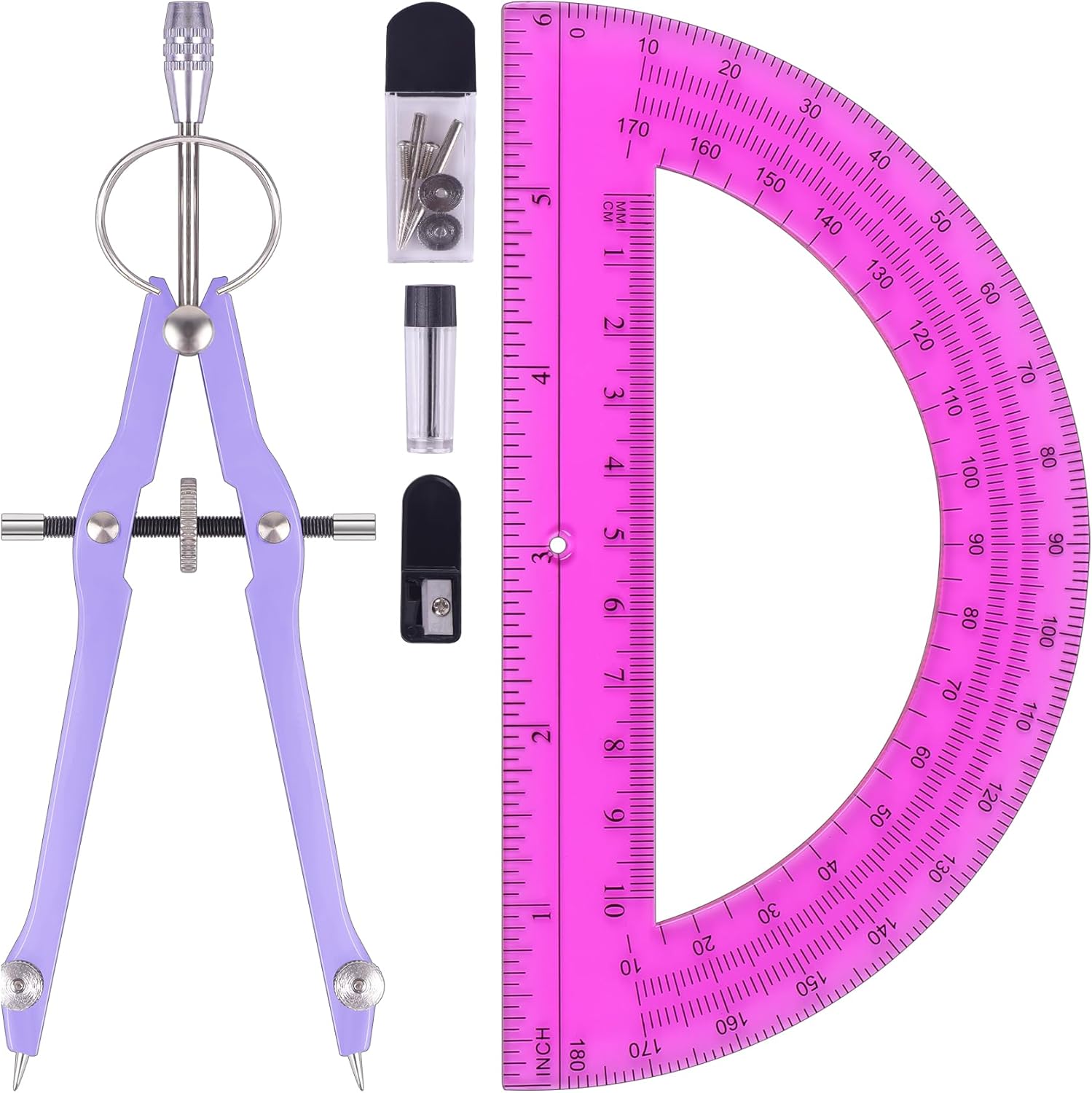WarmHaven Compass and Protractor Set, Professional Drawing Compass Tool ...