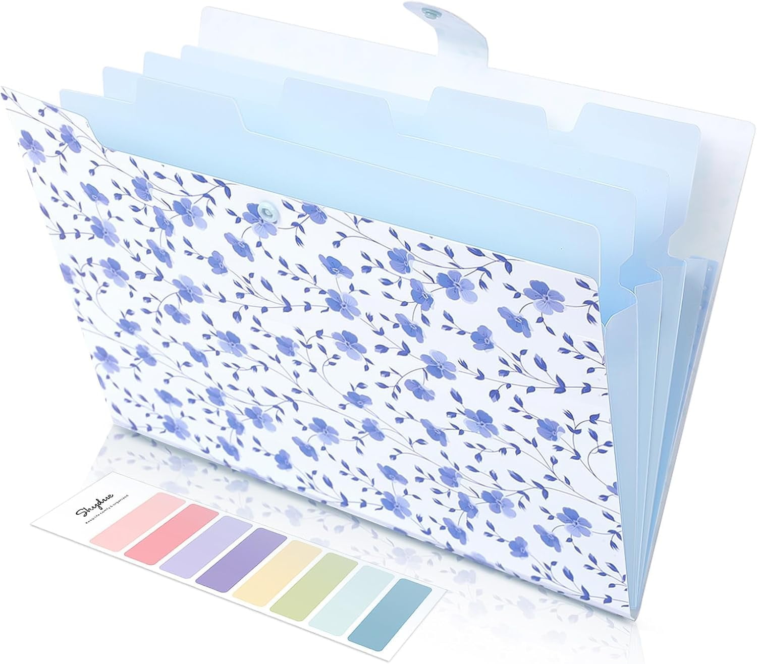 WarmHaven Expanding File Folder with 5 Pockets, Floral Accordion File ...