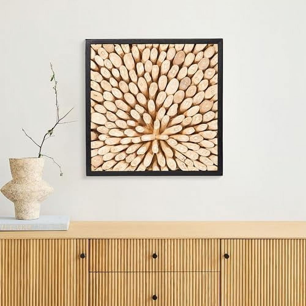 Warmaxx Rustic Teak Wood Wall Decor 17''x17 Farmhouse Wall Art ...