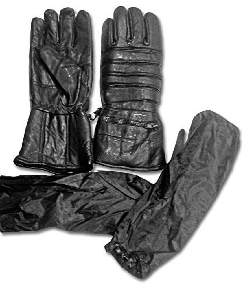 Warmest Motorcycle Black Leather Riding Gauntlets UNISEX Men & Women ...