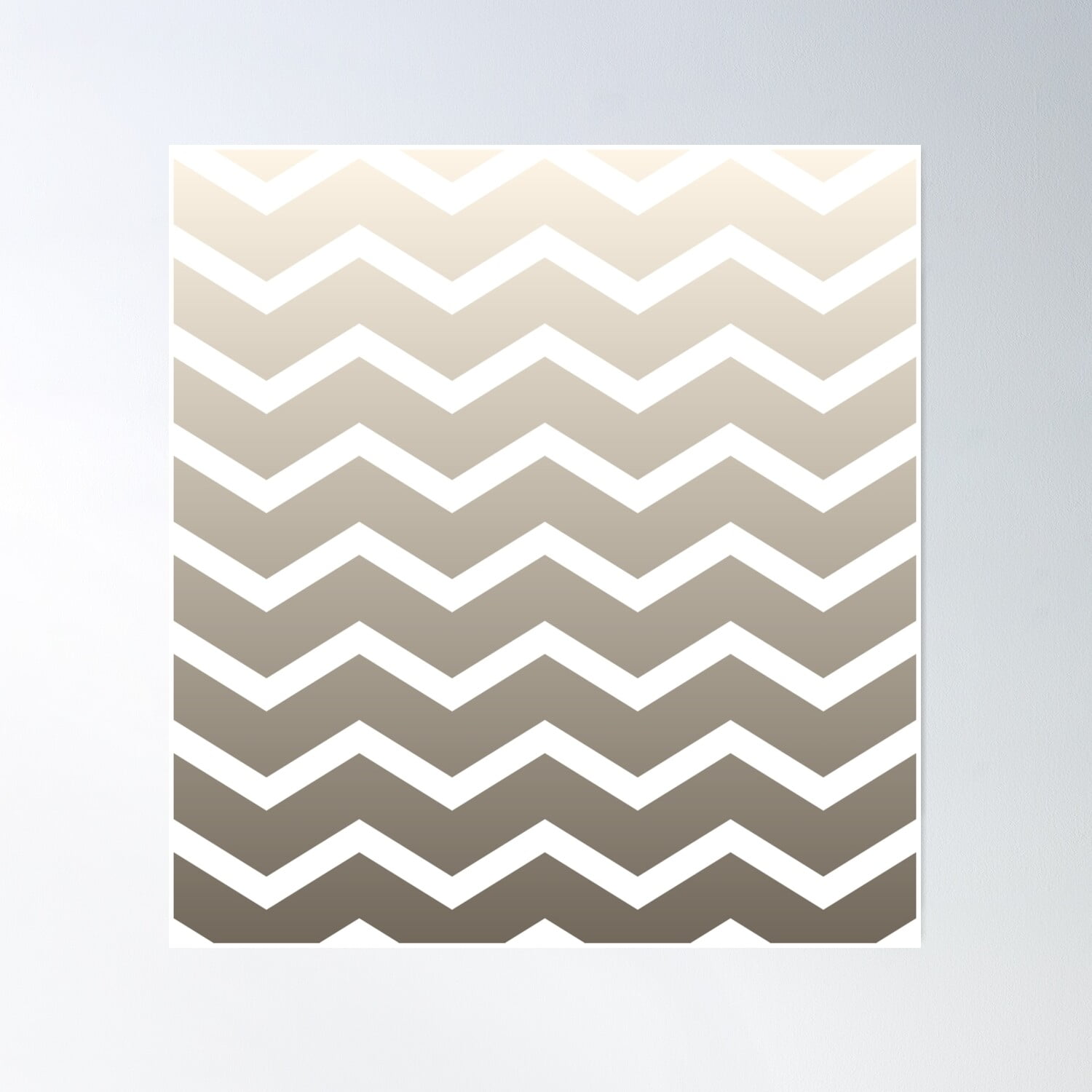 Warmgrey Ombre Fade Chevrons Poster Wall Art, Modern Wall Decor, 24x24 ...