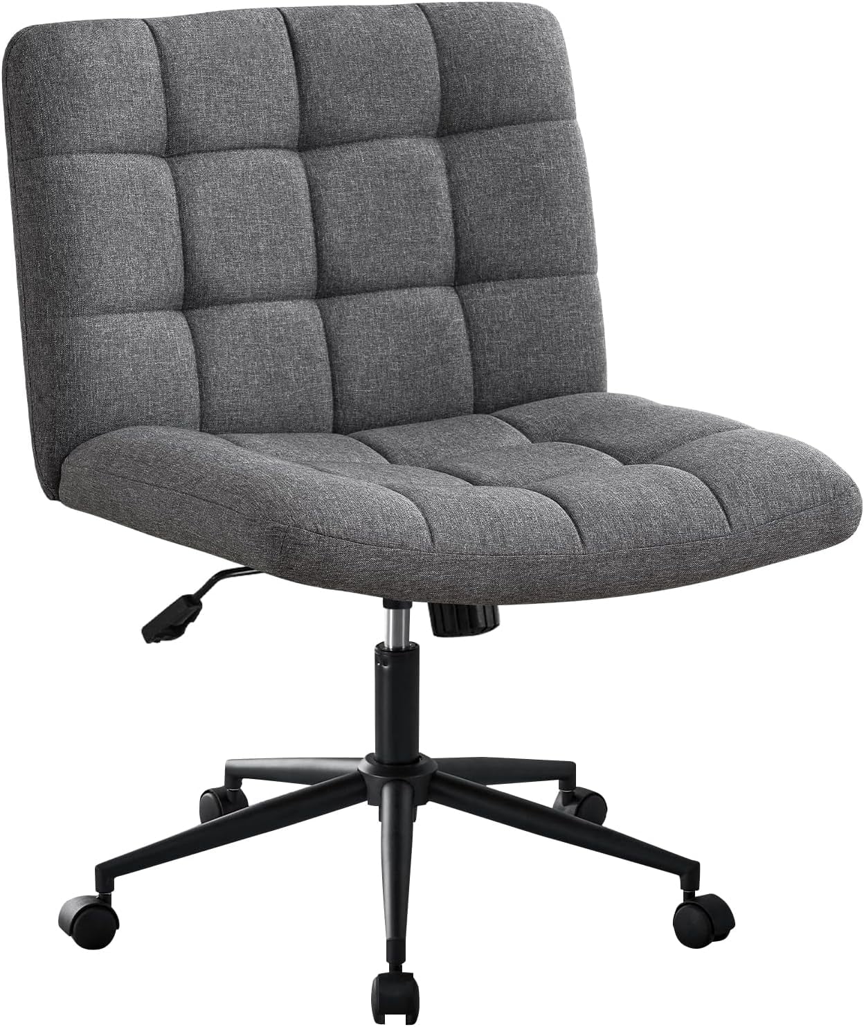 Warmiehomy Criss Cross Chair with Wheels - Linen Cross Legged Office ...
