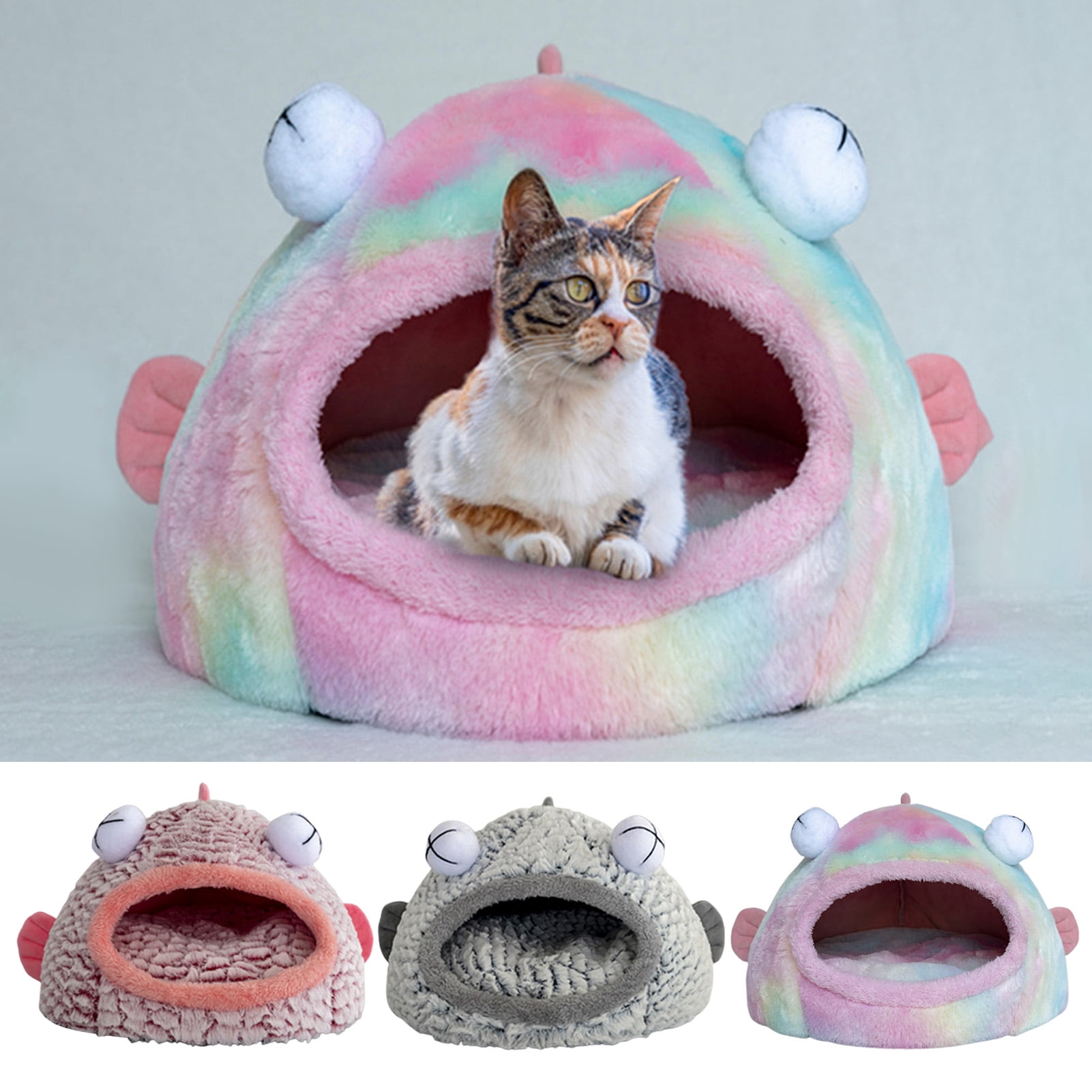 Warming Cat Beds Kitten Bed Winter Cat Cave Small Dog House Puppy Bed ...