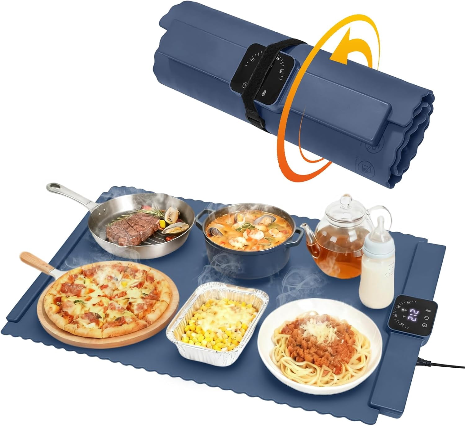 Warming Mat for Food 5 Temperature Settings Silicone Food Warming Mat ...