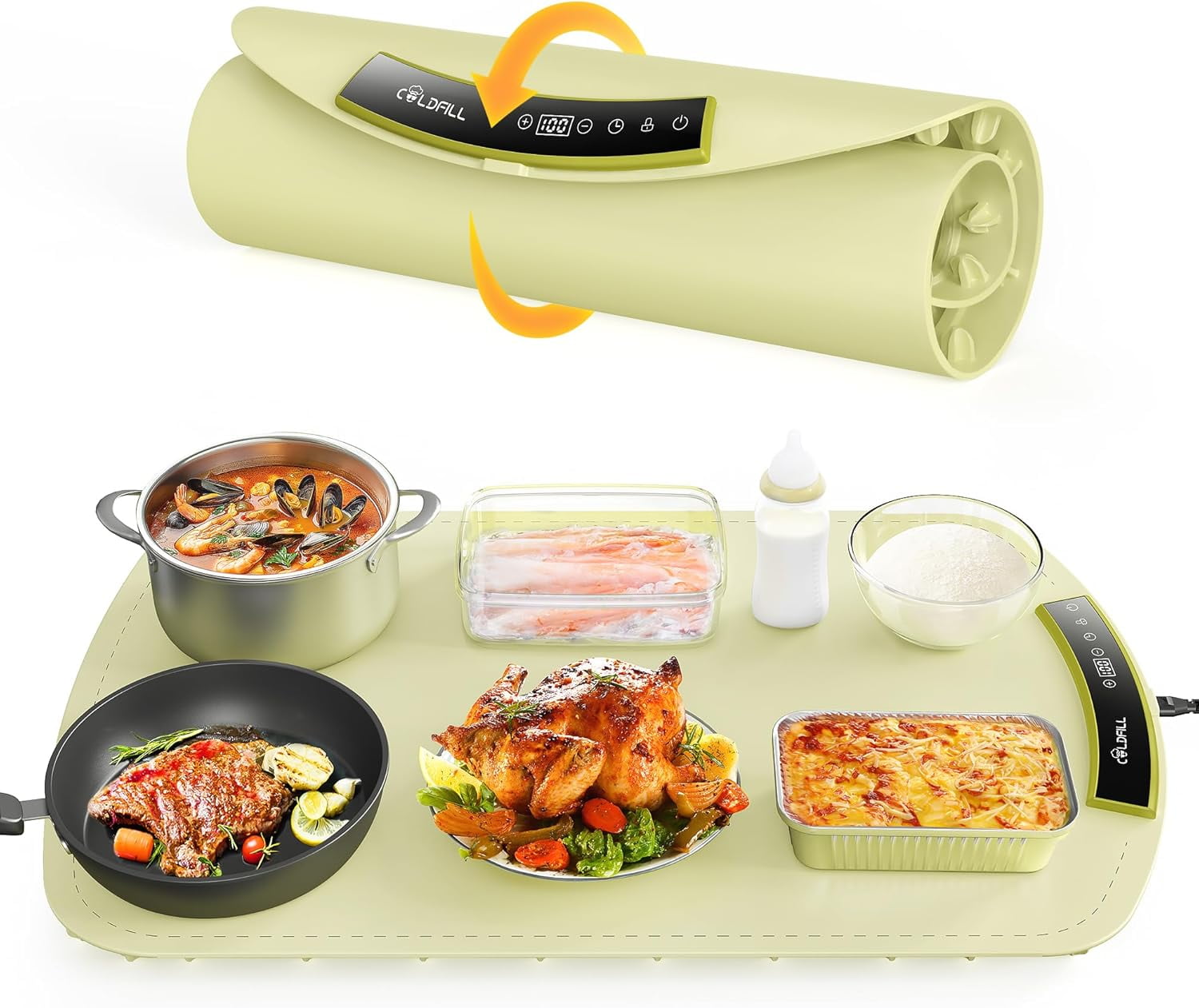 Warming Mat for Food - Electric Warming Tray with 8 Temperature ...