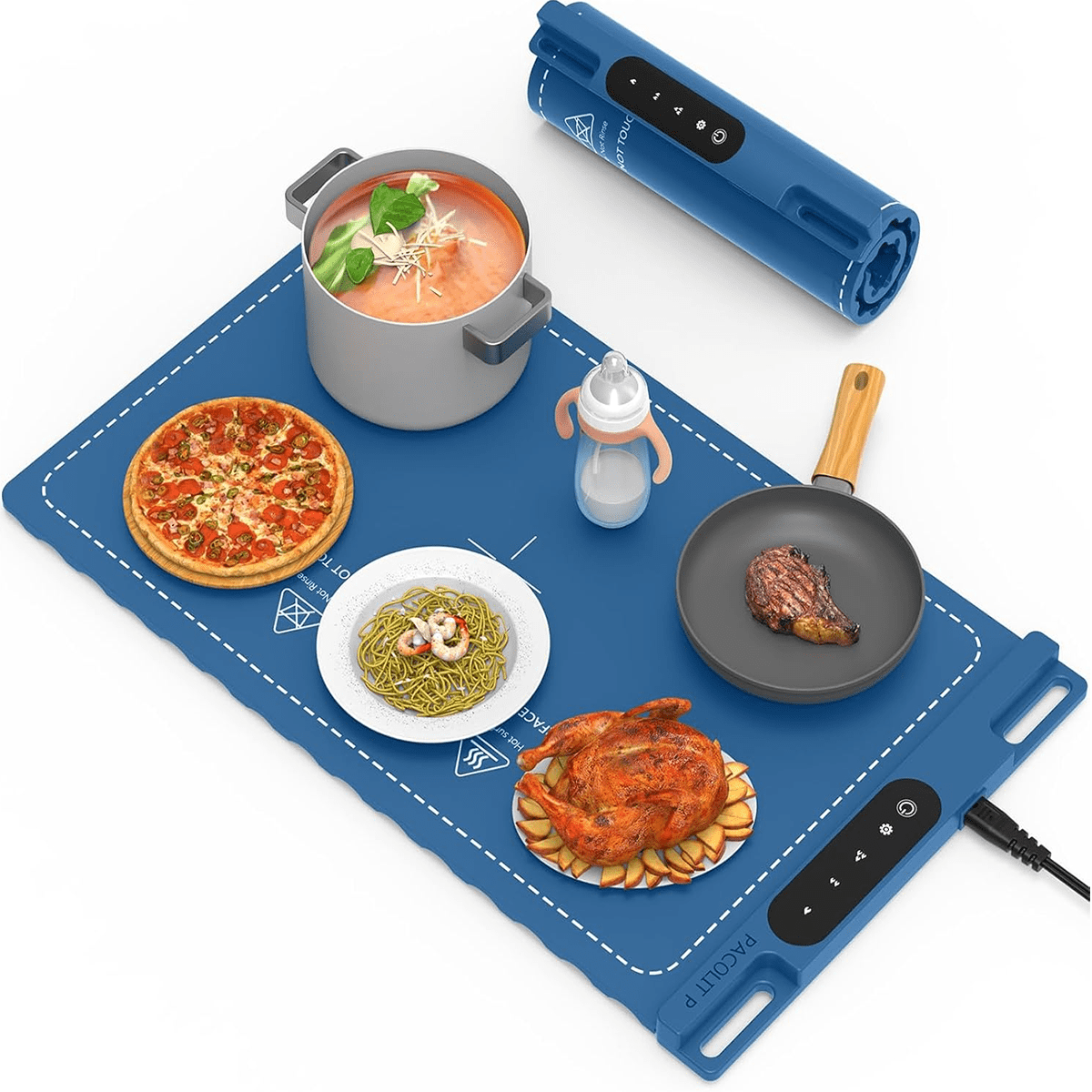 Warming Mat for Food- Electric Warming Tray Full Surface Heating, Food ...