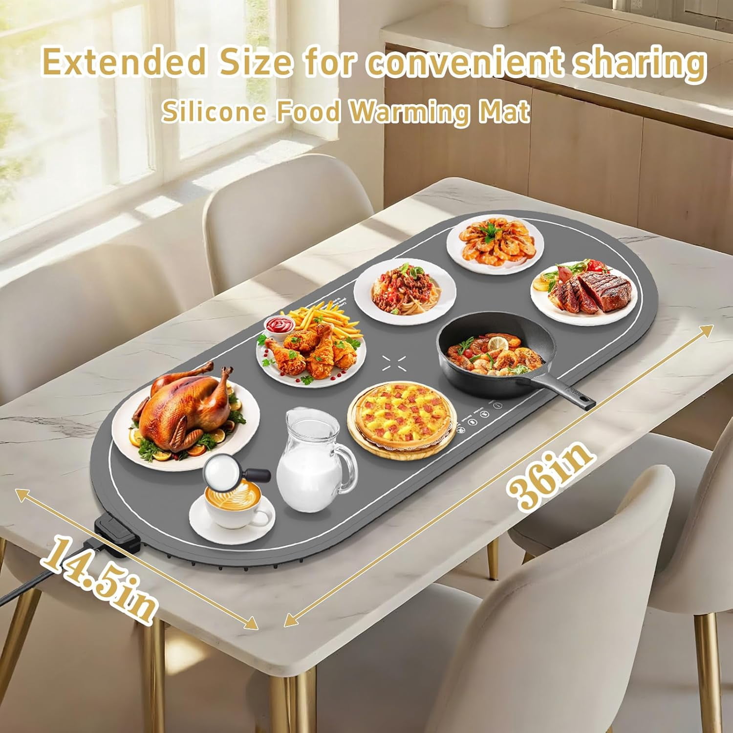 Warming Mat for Food Extra Large,36x16 Food Warming Mats for Countertop ...