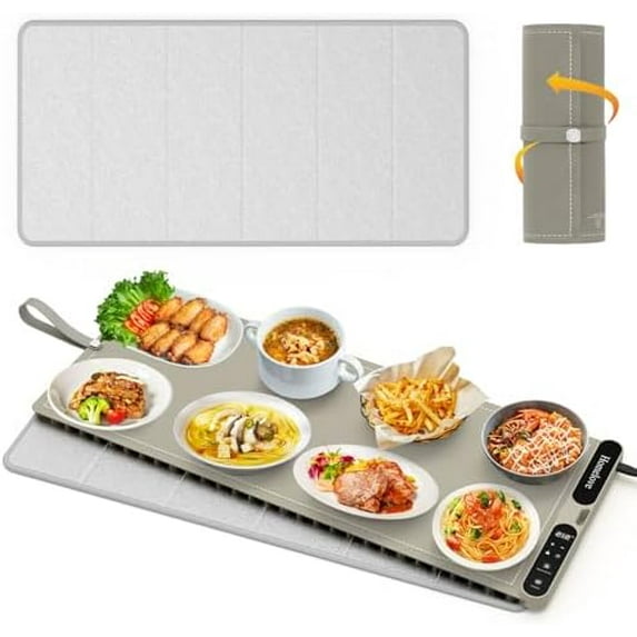 Warming Mat for Food - Fast Full Surface Electric Warming Tray with 7 ...