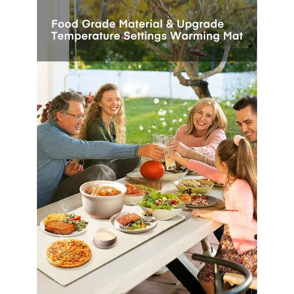 Warming Mat for Food, Fast Full Surface Electric Warming Tray with ...