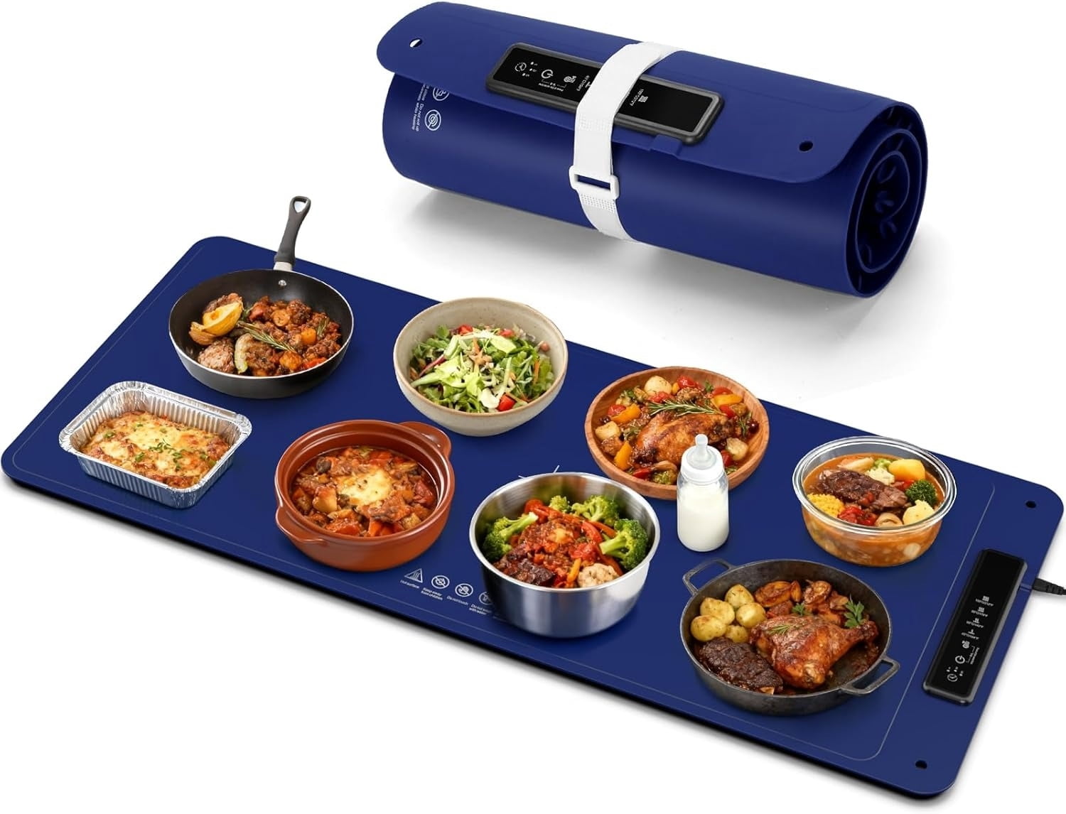 Warming Mat for Food, Food Warmer with 4 Level Adjustable Temperature ...