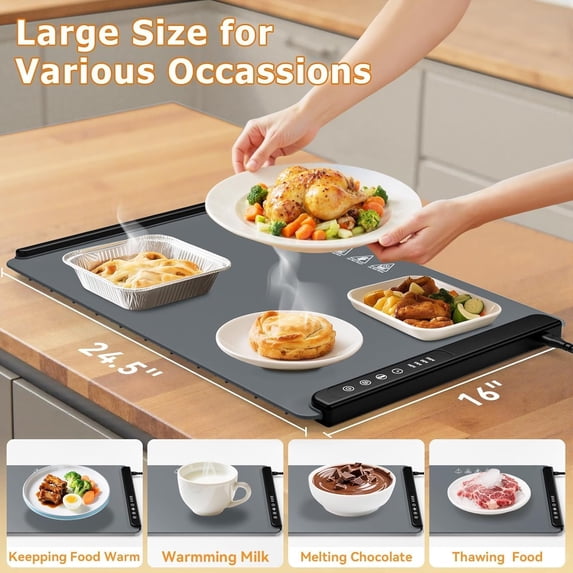 Warming Mat for Food, Portable Food Warming Mat For Countertop, Full ...