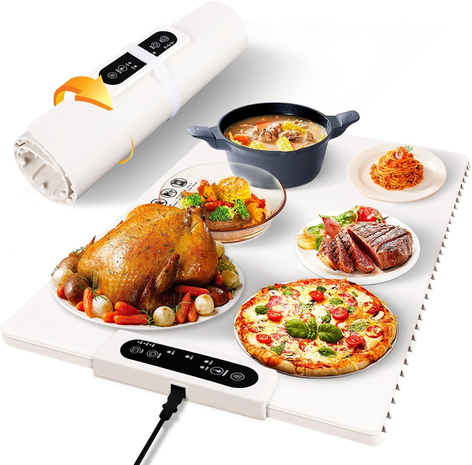 Warming Mat for Food - Temp Master Adjustable Warming Tray with 3 Level ...