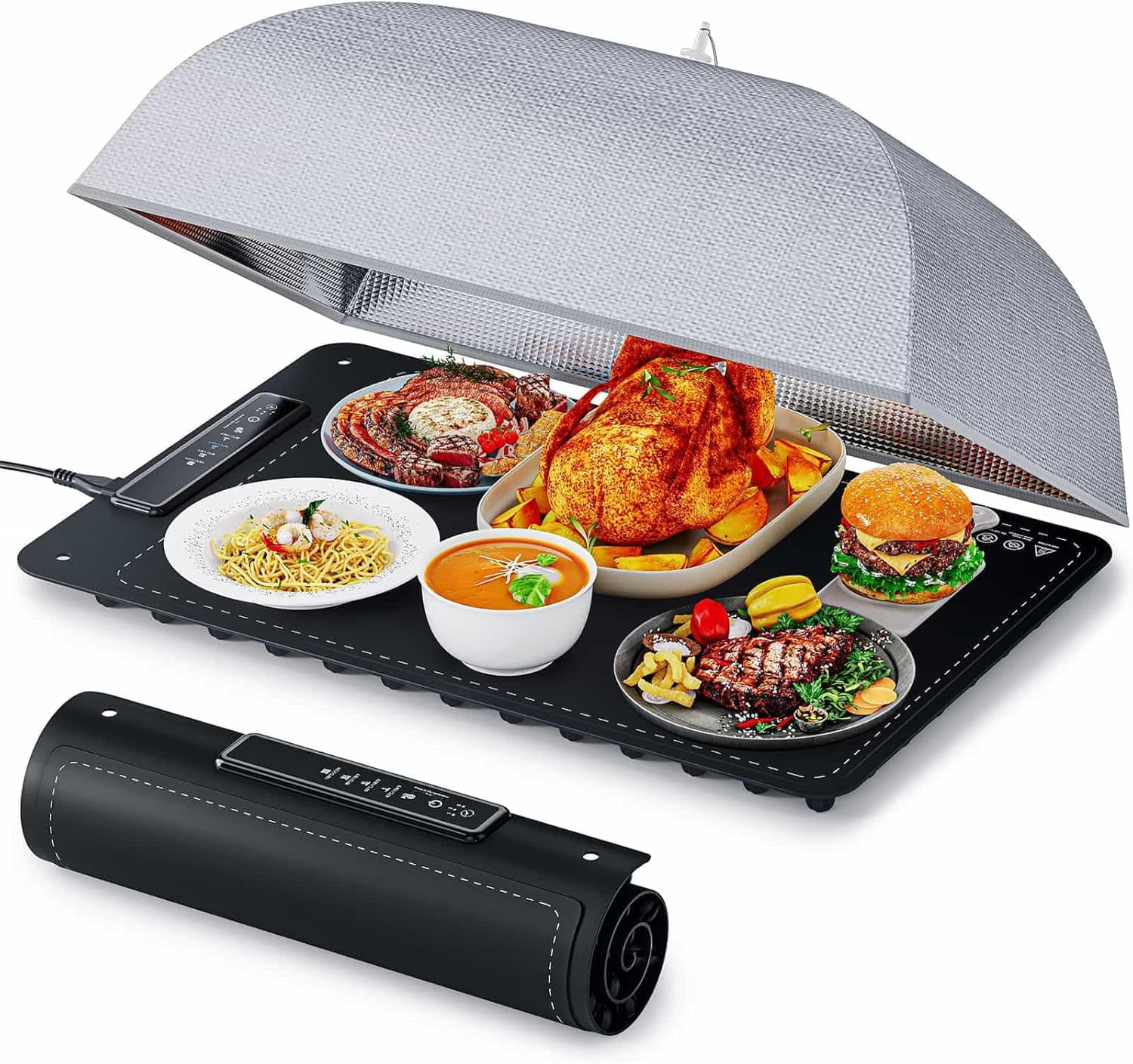 Warming Mat for Food - With Insulated Cover,Electric Warming Tray with ...
