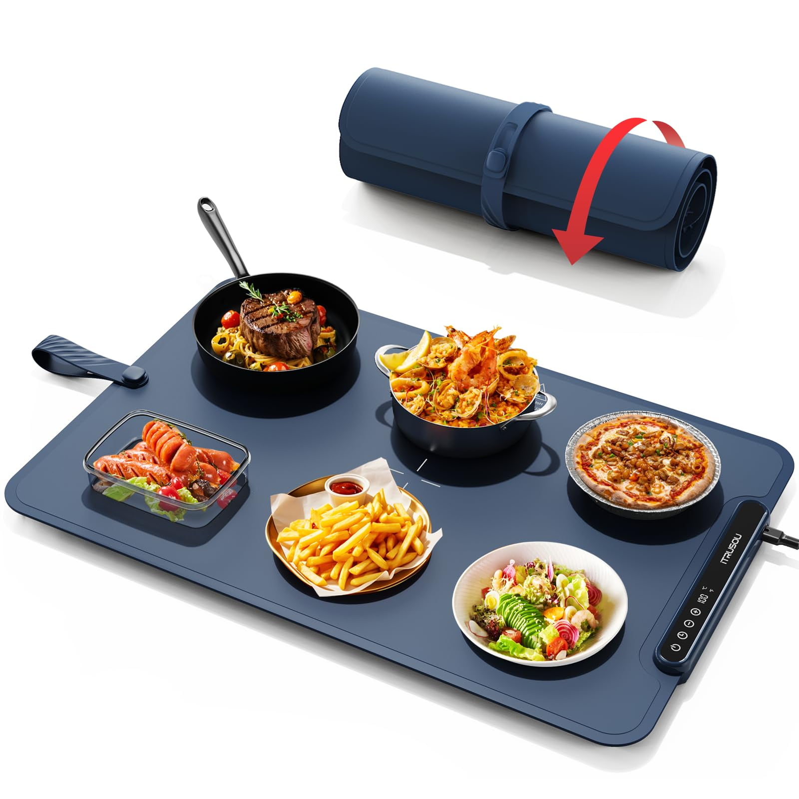 Warming Mat for Food, iTRUSOU Electric Warming Tray 99H Continuous Heat ...
