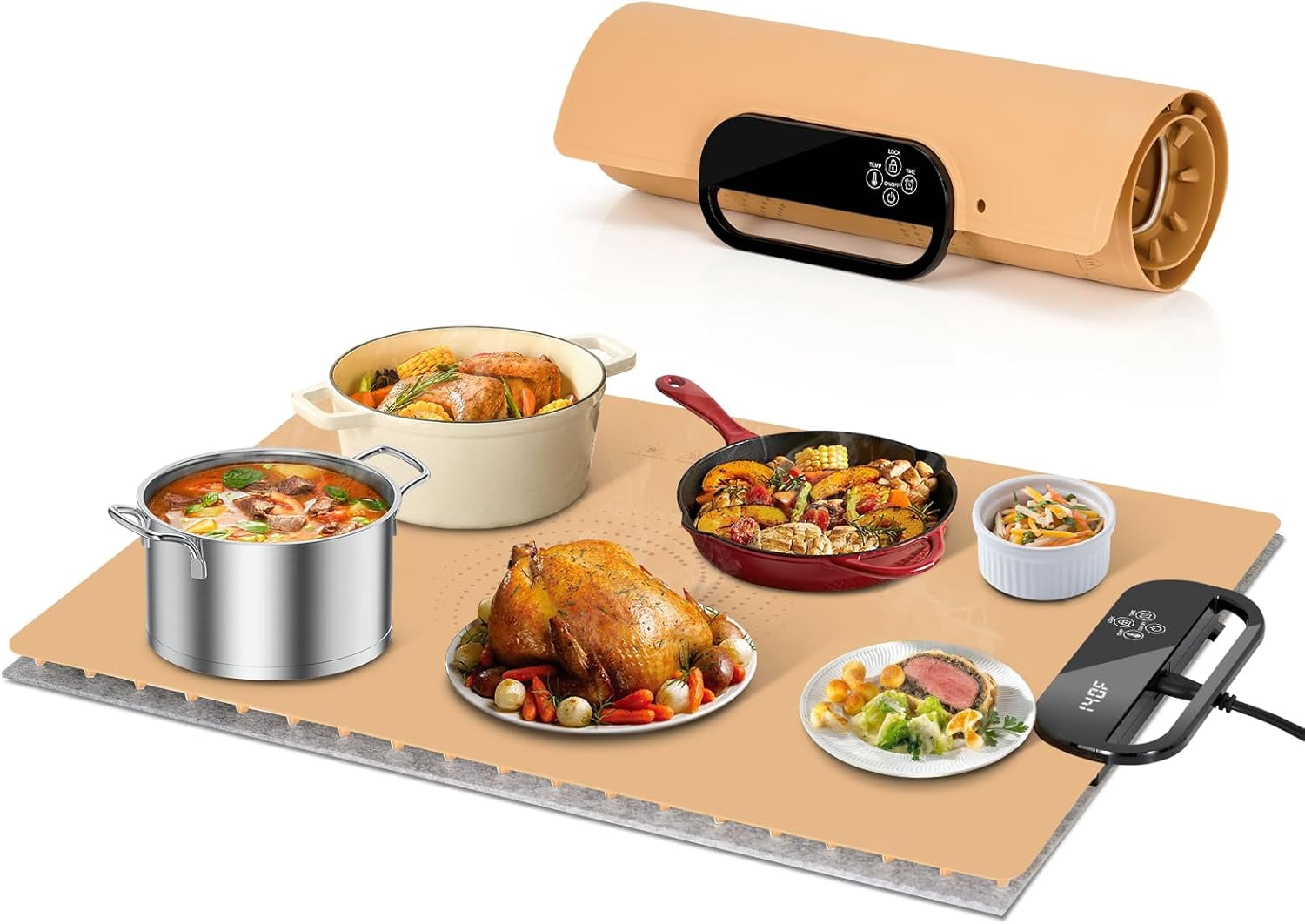 Warming Mat - Heating Warming Tray with 7 Temp Settings, 11-Hour Timer ...