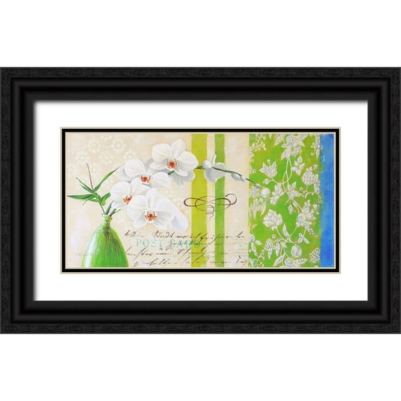 Warminski 18x11 Black Ornate Wood Framed with Double Matting Museum Art ...