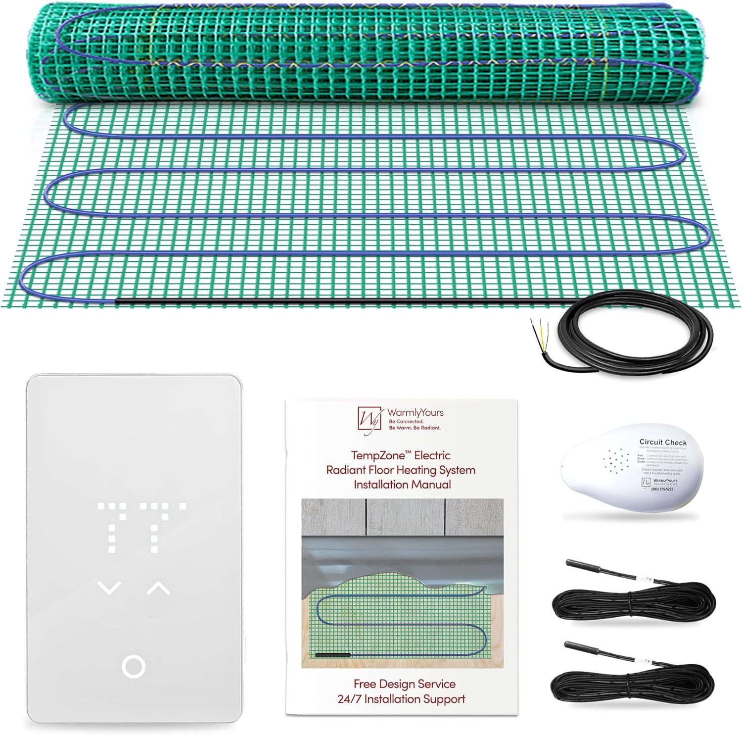 WarmlyYours Heated Floor Mat Kit 3 x 8 ft. - Electric Radiant Heating ...