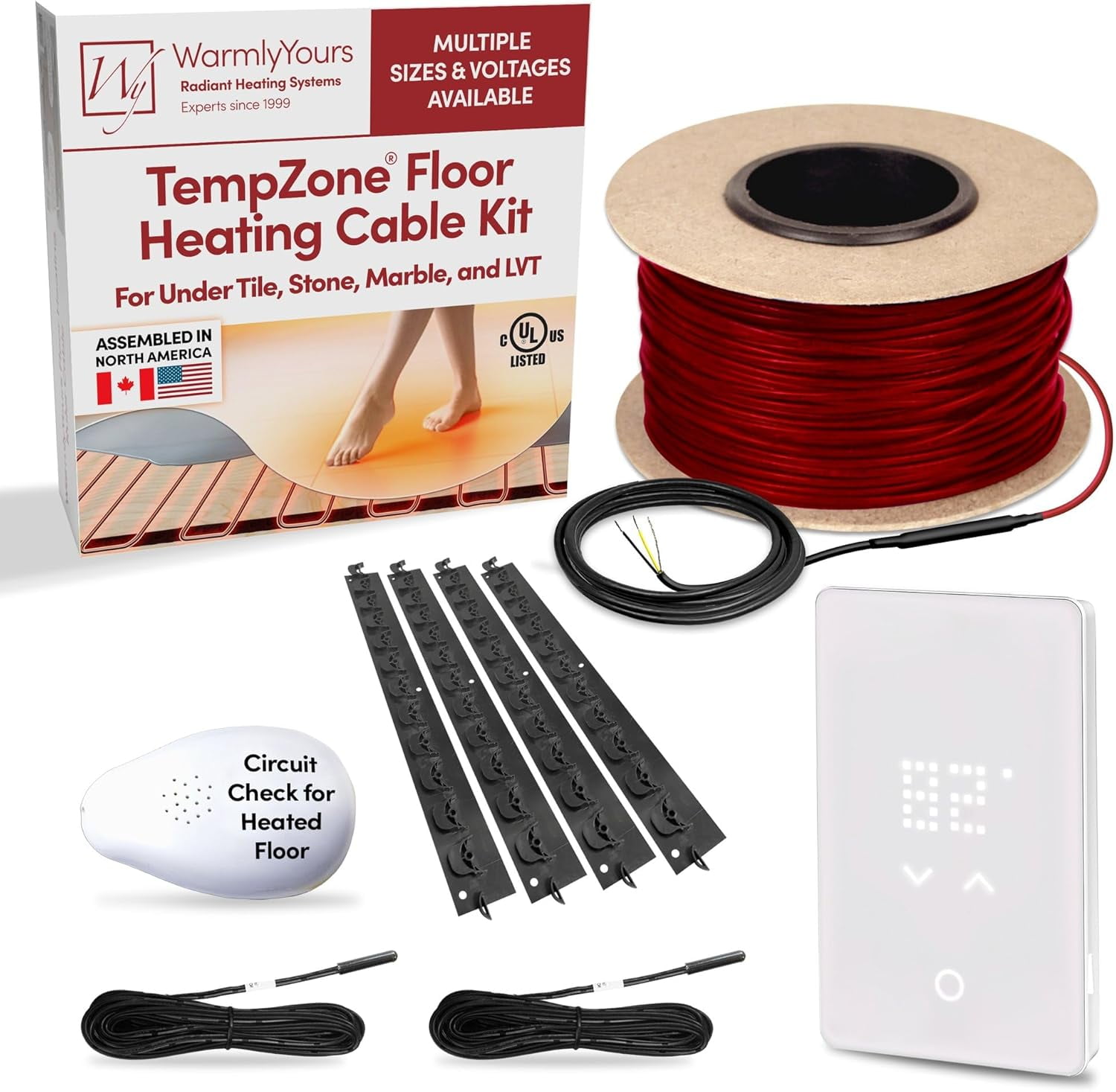 WarmlyYours Heated Floor System Cable Kit 18 sqft 240V Radiant Electric ...