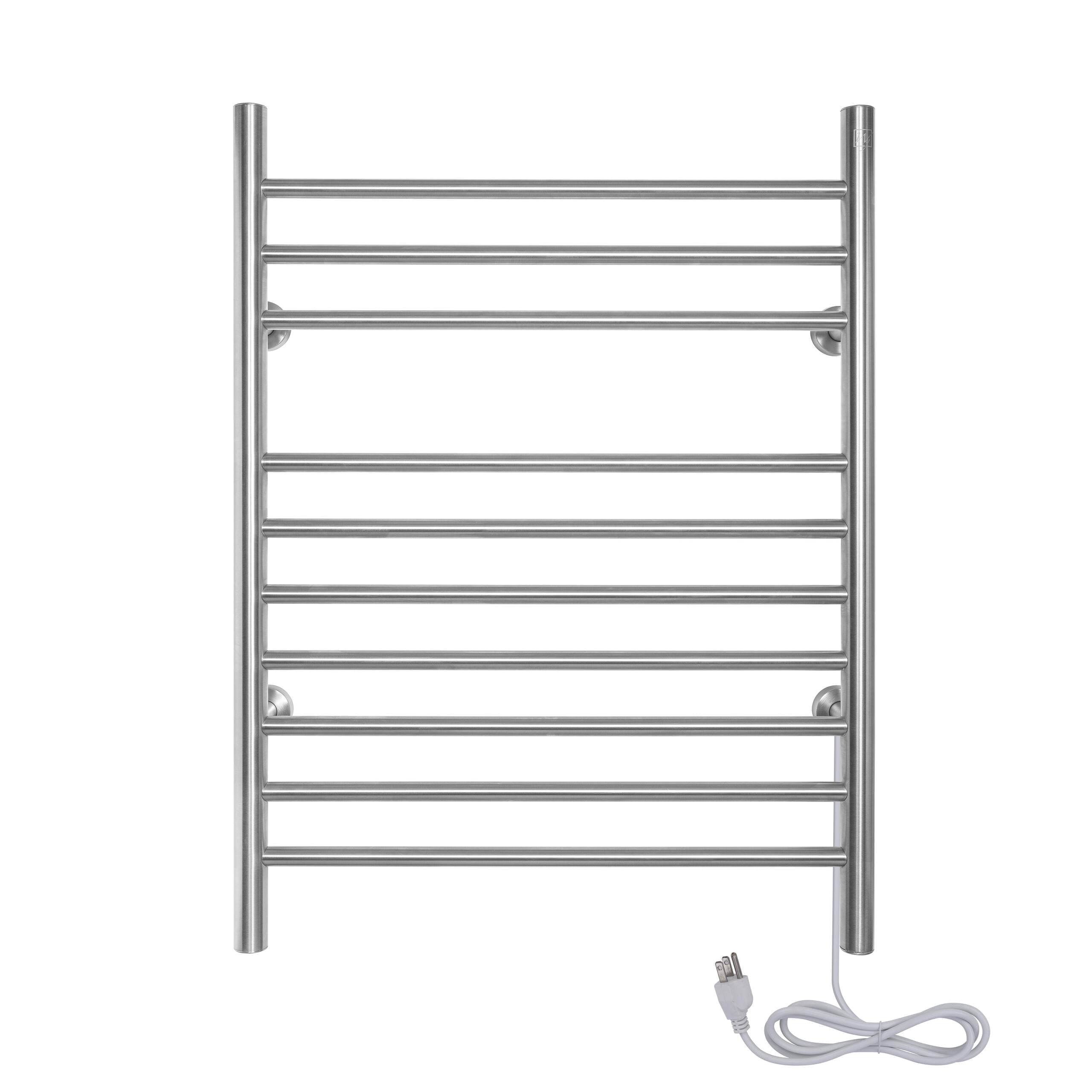 Heated Towel Rack, 10-Bar Wall-Mounted Electric Towel Warmer, Brushed ...