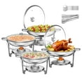 Warmounts 4-Pack Chafing Dish Buffet Set, 5QT Round Buffet Servers and ...