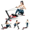 Gymax Home Gym Workout Rowing Machine with Adjustable Double Hydraulic ...