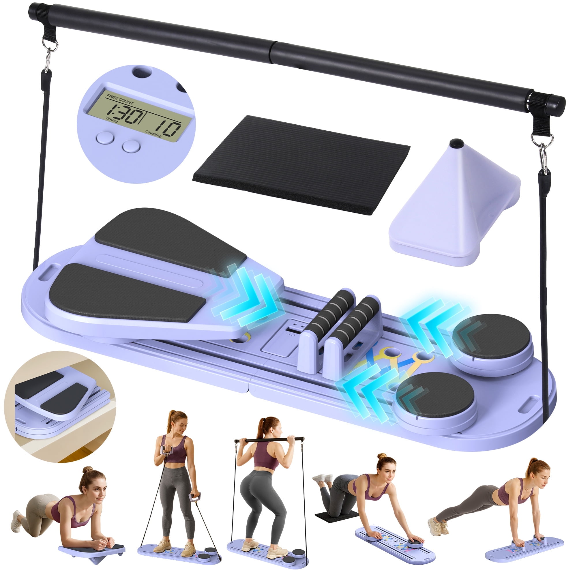 Warmounts 7-in-1 Pilates Board, Foldable & Portable Multi-Purpose ...