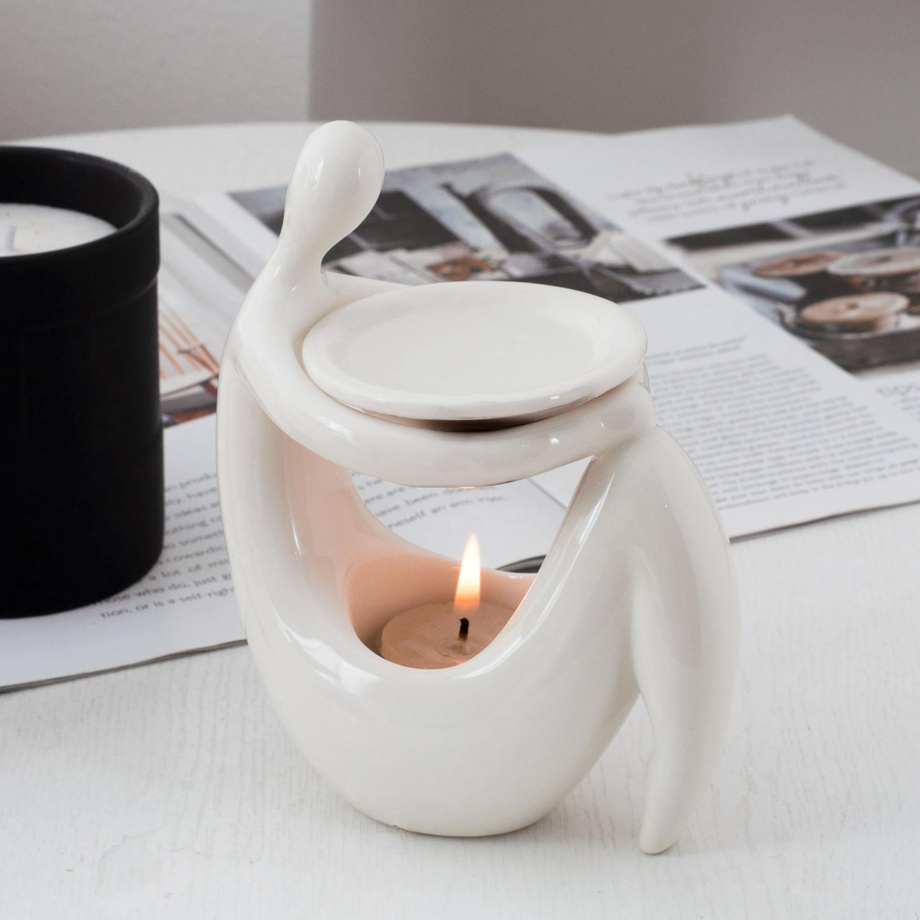 Warmself Delicate Romantic Ceramics Tealight Candle Holder Oil Tart ...