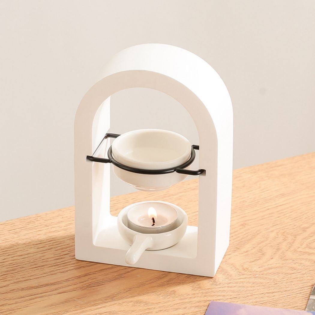 Warmself Delicate Romantic Gypsum Arch Tealight Candle Holder Oil Tart ...