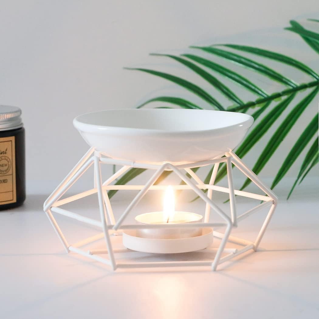 Warmself White Delicate Romantic Ceramic Tealight Candle Holder Oil ...