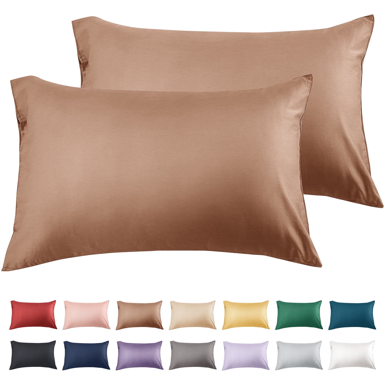 Warmstar Cotton Pillow Cases Standard Size Set of 2, 600 Thread Count ...